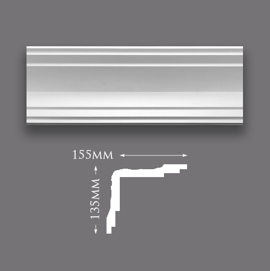 Sample - Sunninghill Step Plaster Cornice. Hodkin & Jones | Fibrous ...