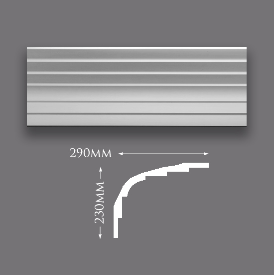 Sample - Large Mayfair Step Plaster Cornice. Hodkin & Jones | Fibrous ...